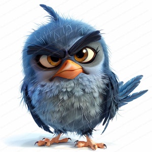 12 Grumpy Birds Clipart | Cute Fluffy Birds | Digital Clipart | High ...