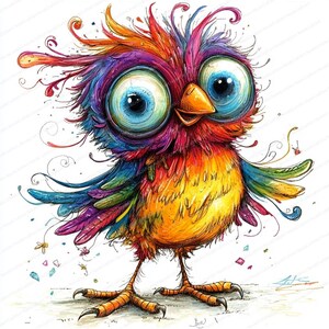 Disheveled Bird Clip Art | 14 High Res Watercolor Jpgs | Printable ...