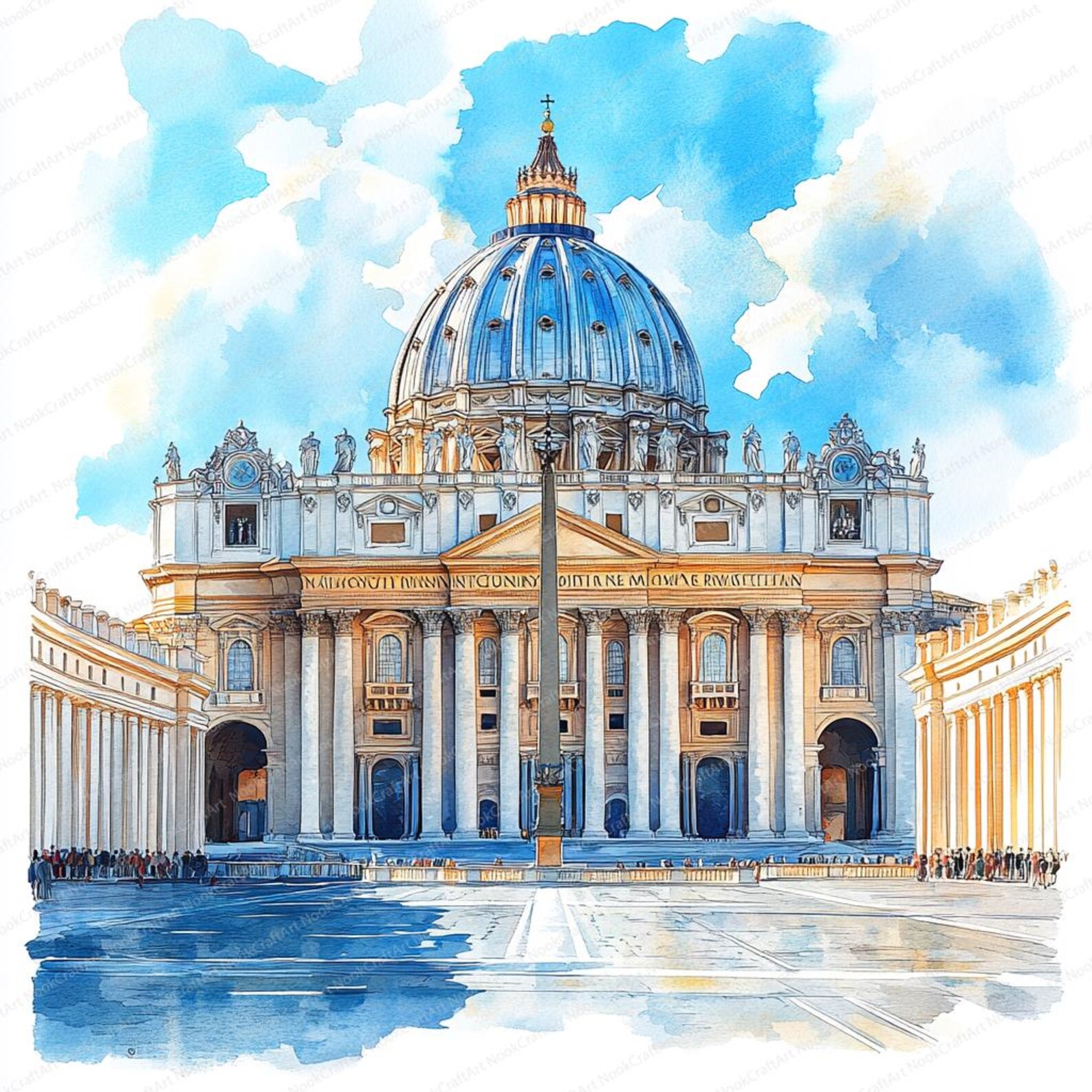 24 St. Peter's Dome Clipart | Vatican Iconic Art Collection | Printable ...