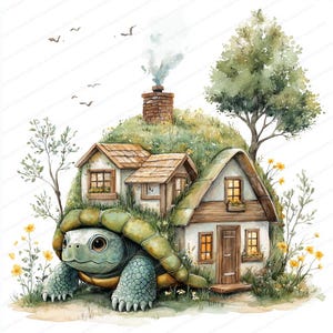 15 Turtle With House Clipart | Creative Home Shell Design| Printable ...