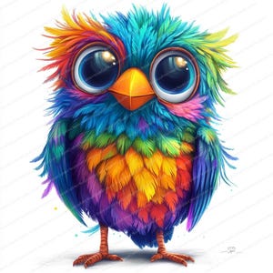 Disheveled Bird Clip Art | 14 High Res Watercolor Jpgs | Printable ...