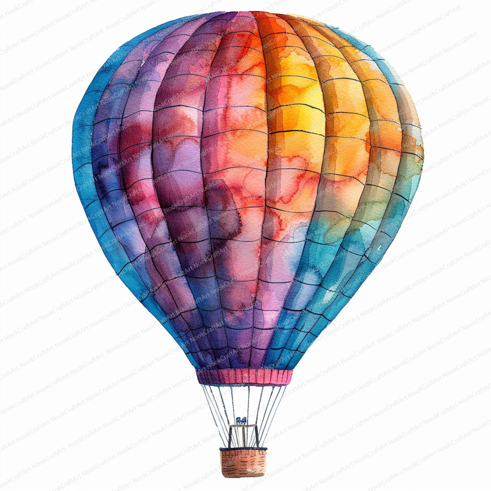 12 Watercolor Hot Air Balloon Clipart Printable Watercolor Clipart High ...