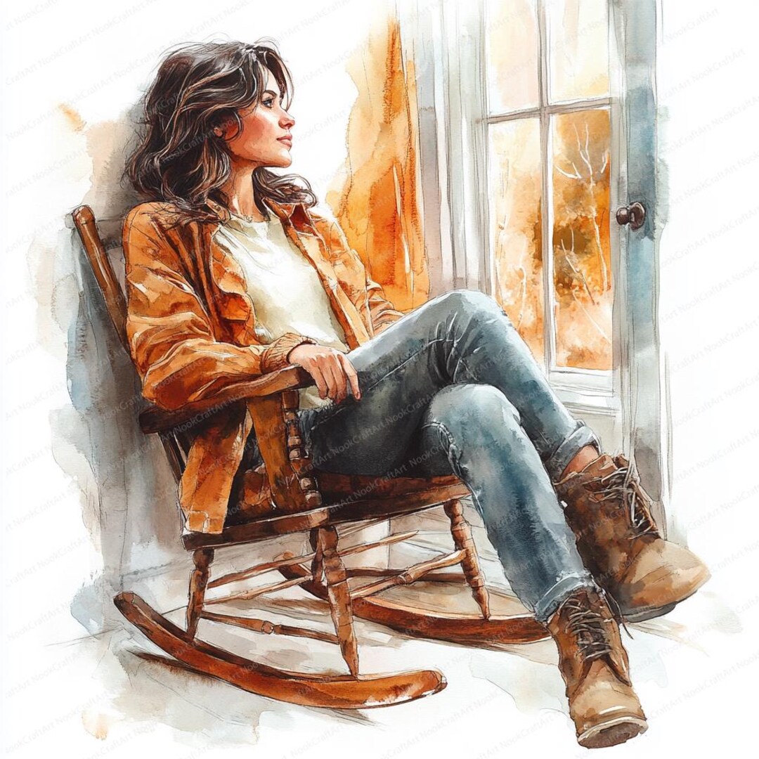 14 Clipart of Woman in Rocking Chair | Restful Place | Printable ...