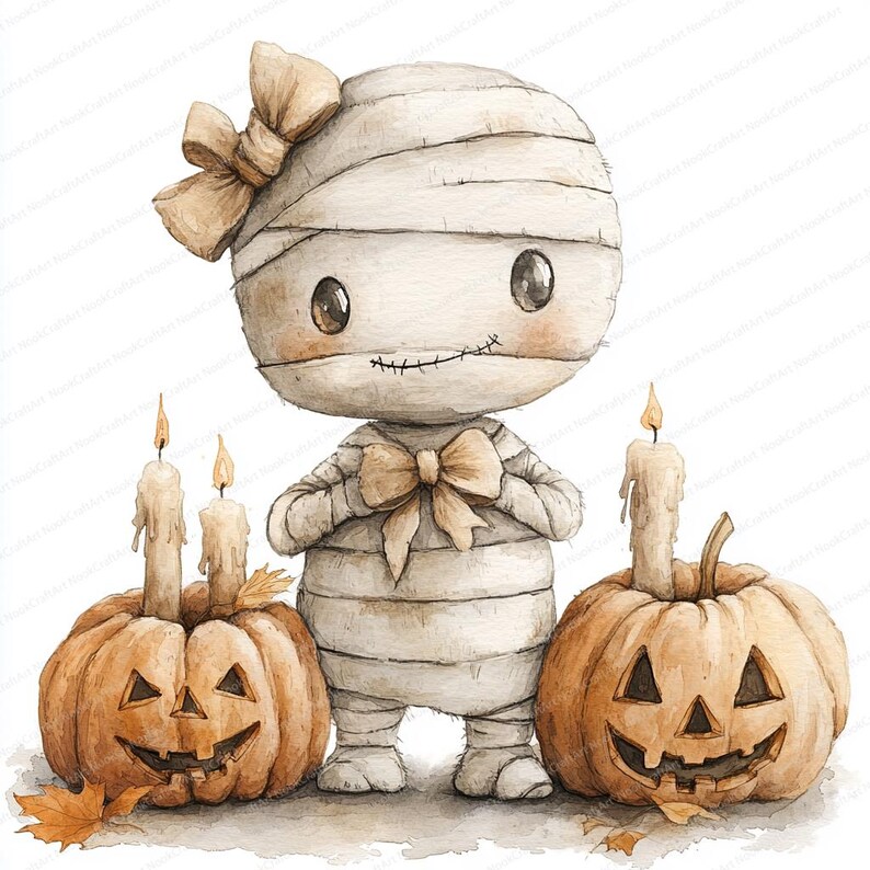 23 Cute Mummy Clipart Set | Halloween Cartoon Characters Collection ...