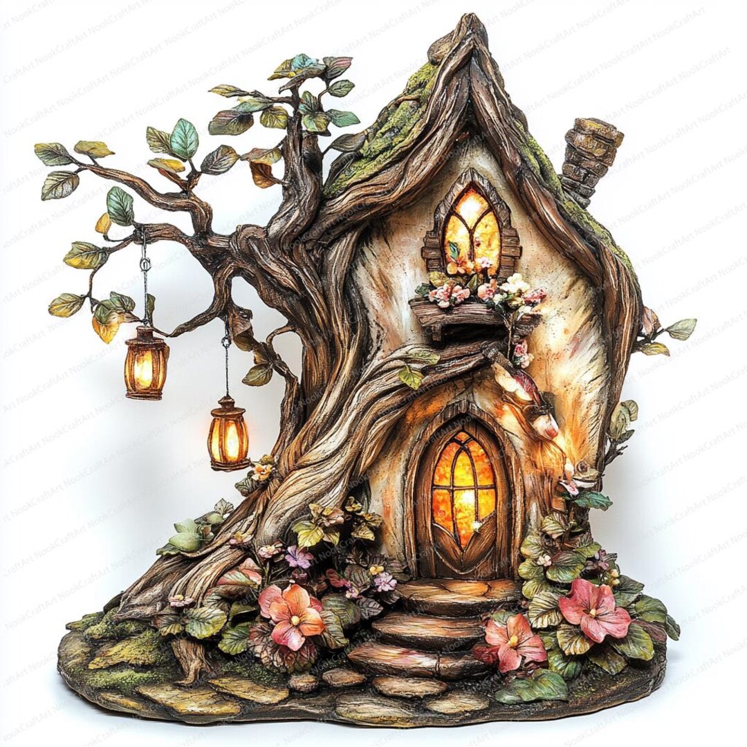 14 Whimsical Fairy House Clipart | Snug Fairy Home | Printable ...