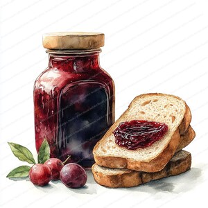 21 Jam Spread Clipart | Perfect Breakfast Illustration | Printable ...