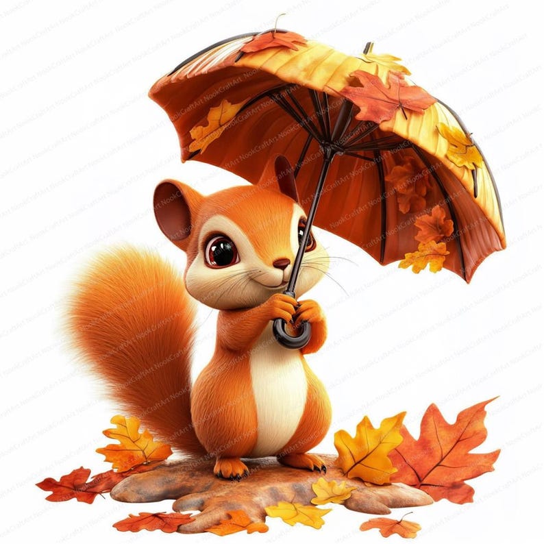 16 Cute Fall Squirrel Clipart | Autumn Squirrel Clipart | Printable ...
