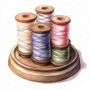 18 Vintage Thread Spools Clipart | Floral Designs | Printable ...