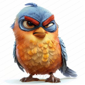 12 Grumpy Birds Clipart | Cute Fluffy Birds | Digital Clipart | High ...