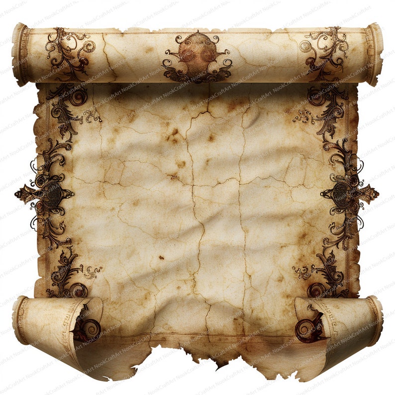 12 Clipart of Medieval Scrolls | Vintage Scrolls | Printable Watercolor ...