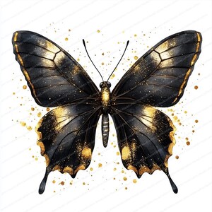 16 Gold Butterfly Clipart | Printable Watercolor Clipart | High Quality ...
