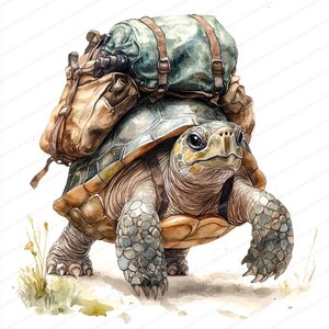 17 Turtle Backpack Clipart | Whimsical Animal Illustration | Printable ...