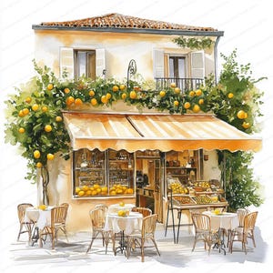 16 Italian Cafes Clipart | Mediterranean Art | Printable Clipart | High ...
