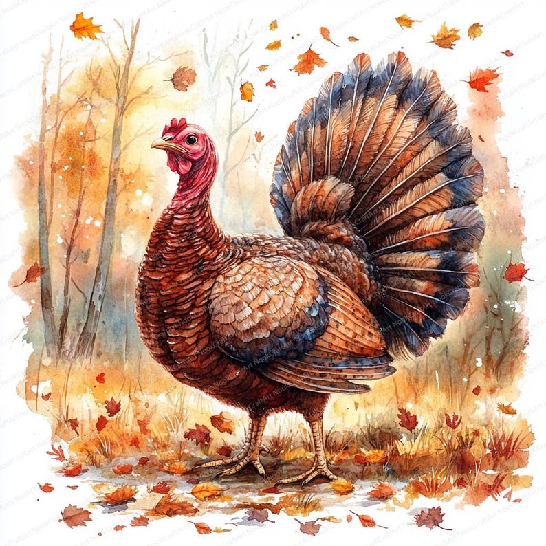 21 Colorful Turkey Feather Clipart | Thanksgiving Holiday Design Asset ...