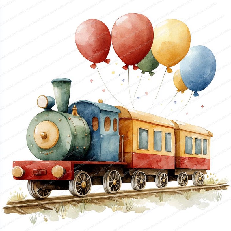 Colorful Train Image - Etsy