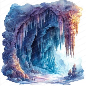 18 Cave Stalactites Clipart | Illuminated Underground Artwork ...