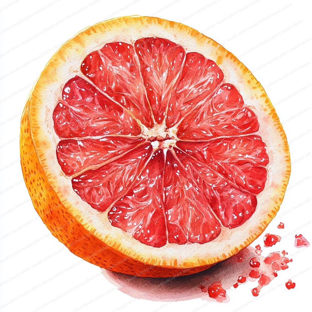 19 Grapefruit Watercolor Clipart | Citrus Fruits Digital Art ...