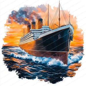 14 Titanic Watercolor Clipart | Titanic Illustration | Printable ...