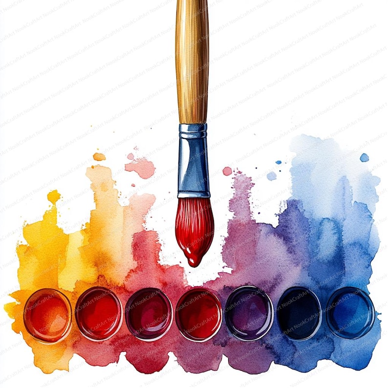 16 Paint Brush Clipart With Droplet | Artistic Design Element ...