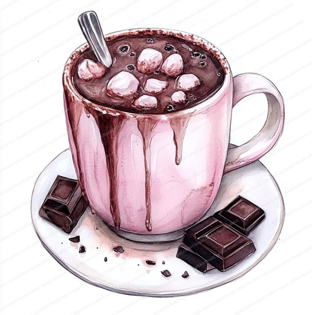 18 Hot Cocoa Mug Clipart | Cozy Winter Drink Designs | Printable ...