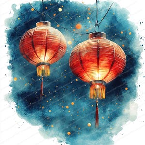13 Chinese Lantern Clipart Collection | Oriental Festival Bundle ...