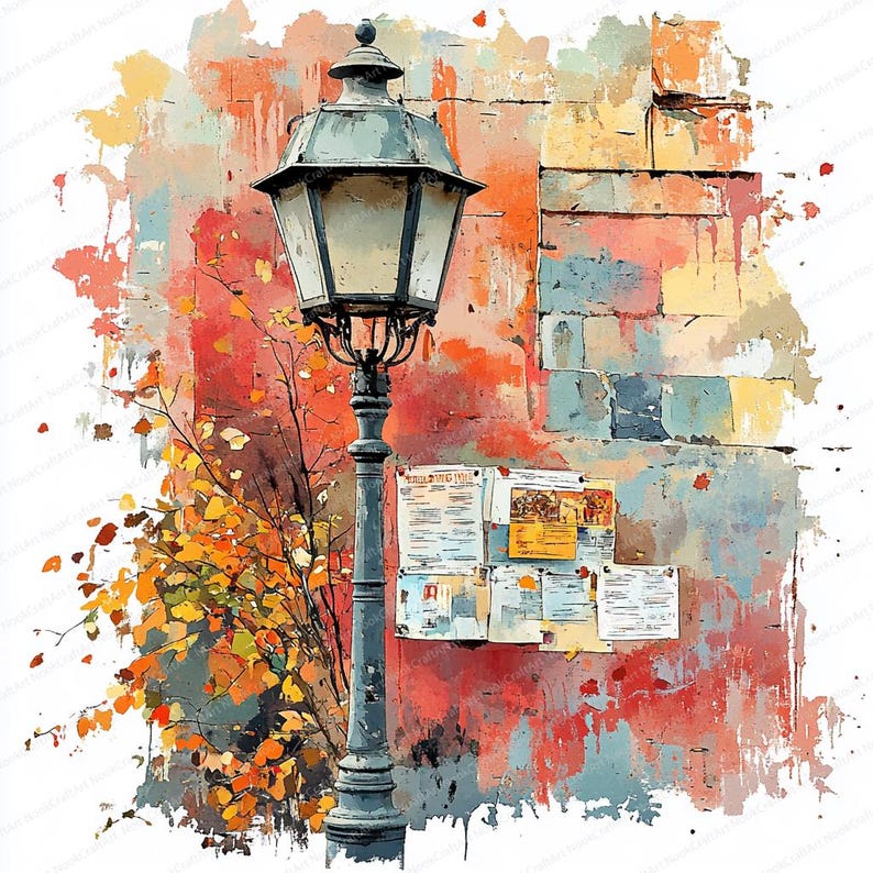 22 Streetlamp Ad Poster Clipart | Urban Marketing Decor Elements ...