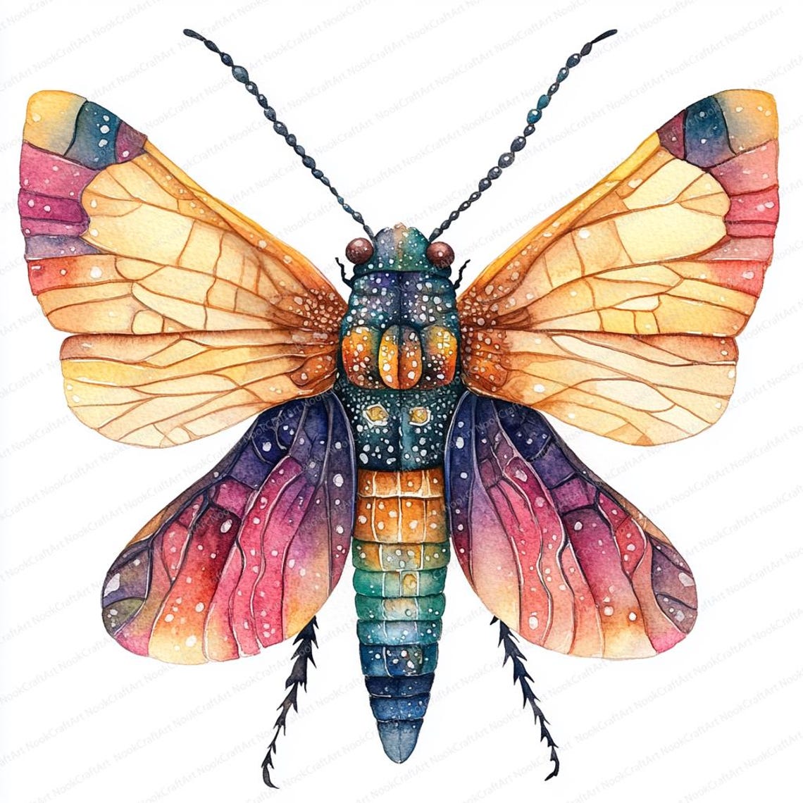 20 Beaded Winged Fantasy Bug Clipart | Enchanting Insect Illustration ...