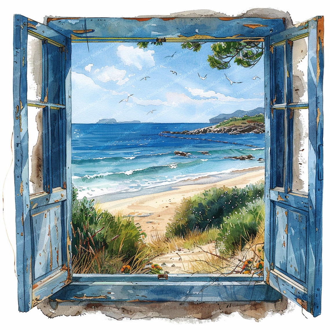 15 Window Ocean View Clipart | Window to Sea Clipart | Printable ...