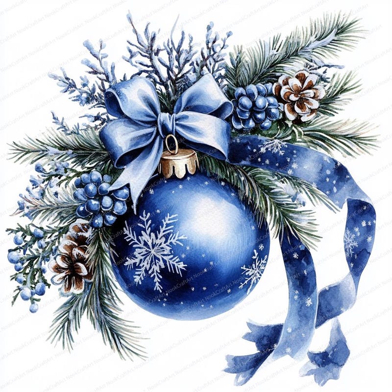Blue Christmas Decoration - Etsy