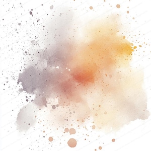 20 Neutral Watercolor Splatter Clipart | Minimalist Watercolor Splatter ...