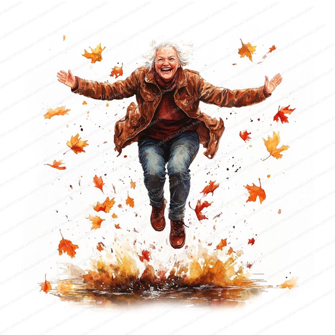 16 Autumn Senior Woman Clipart | Fall Season Graphics | Printable ...
