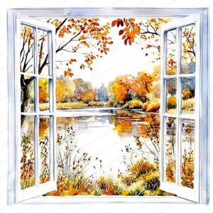 15 Window Autumn View Clipart | Window Framing Autumn | Printable ...