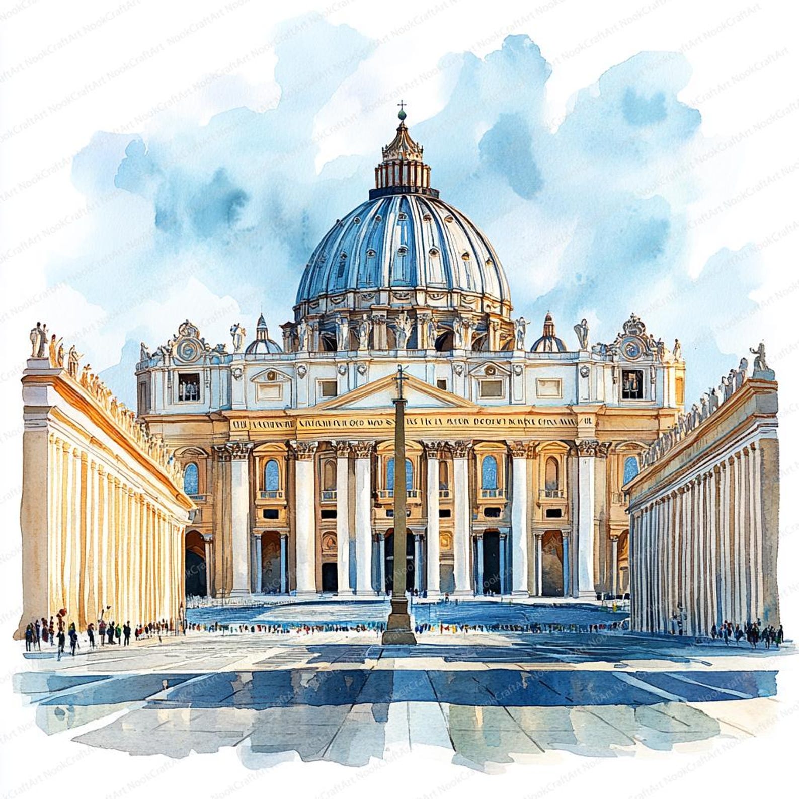 24 St. Peter's Dome Clipart | Vatican Iconic Art Collection | Printable ...