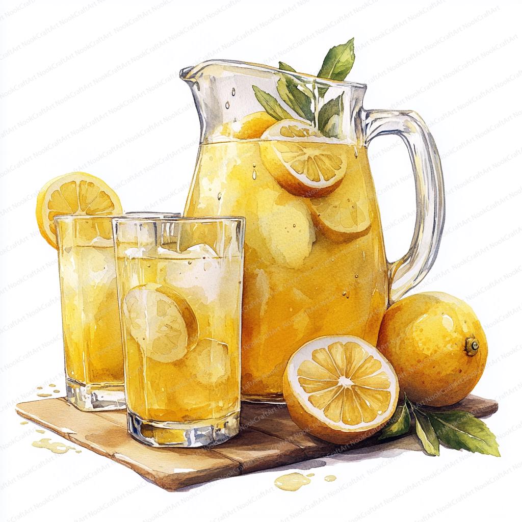 18 Lemonade Jug Picnic Clipart | Outdoor Summer Drink Illustration ...