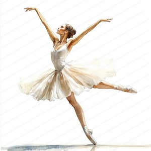 18 Dancing Ballerina Clipart | Elegant Ballet Illustrations | Printable ...