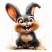 12 Hare Clipart | Happy Hares | Printable Watercolor Clipart Rabbit ...