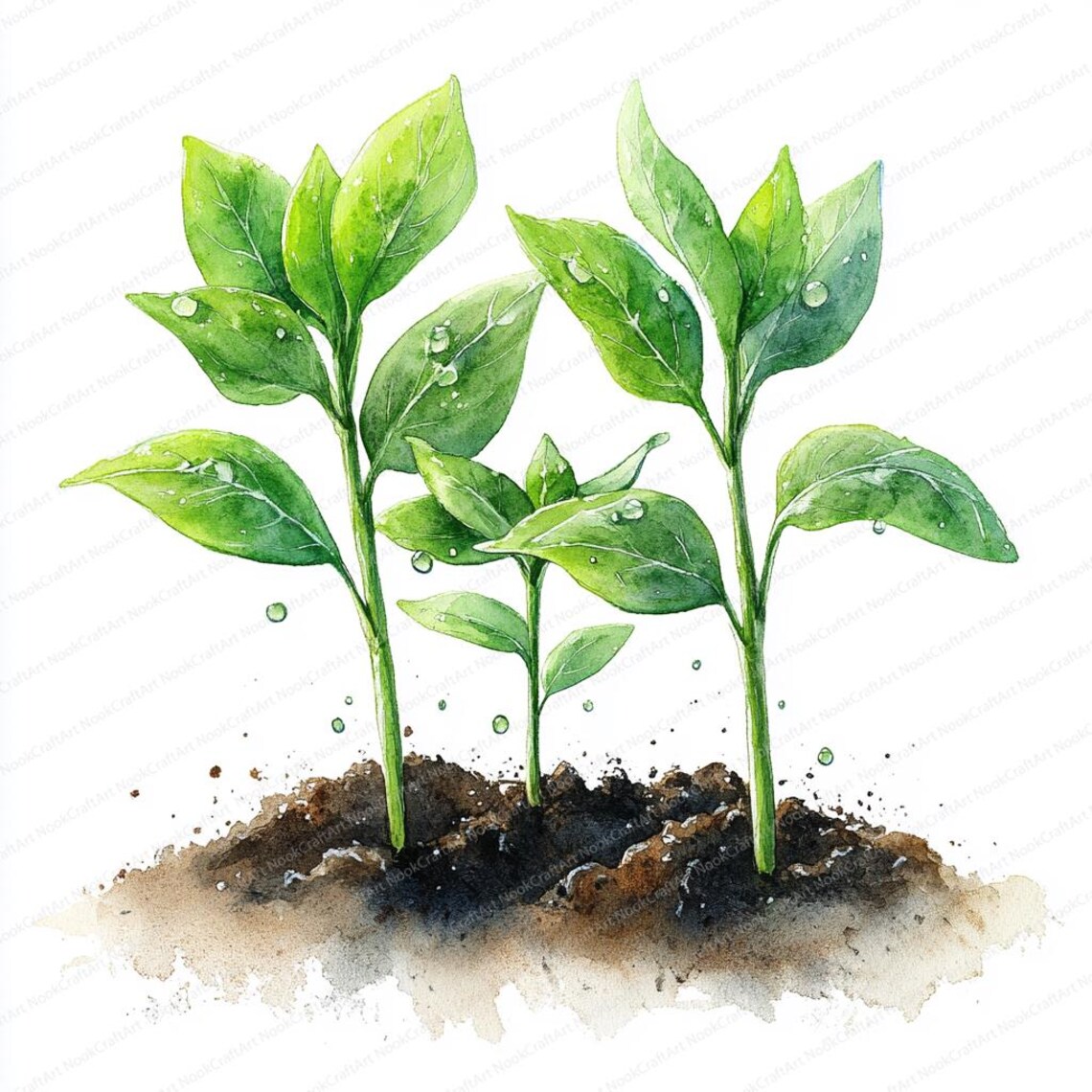 20 Green Shoots Clipart | Nature's Renewal Digital Art | Printable ...