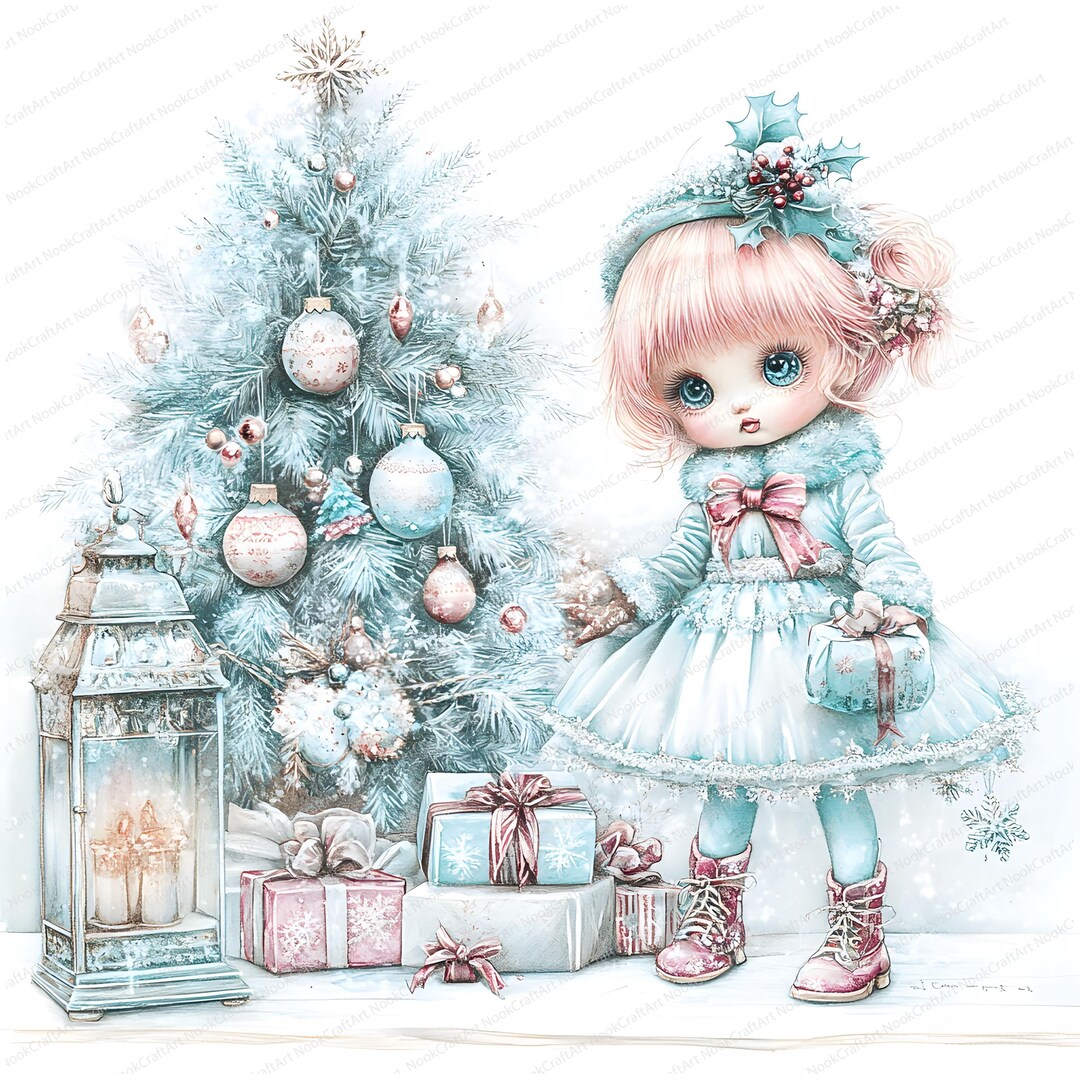 14 Shabby Chic Christmas Clipart | Printable Watercolor Clipart | High ...