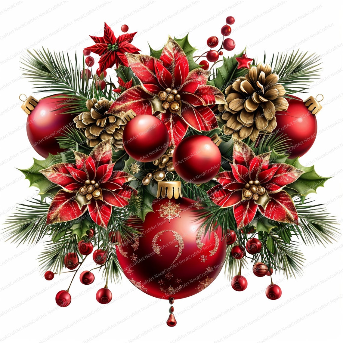 17 Christmas Clipart Christmas Decoration Clipart Printable Watercolor ...