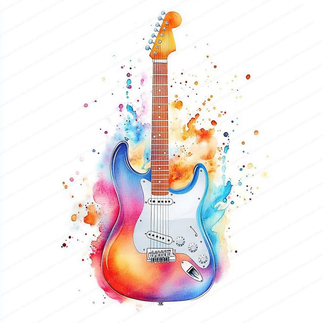 18 Electric Guitars Clipart | Printable Watercolor Clipart | High ...