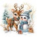 17 Christmas Clipart | Snowman and Reindeer | Printable Watercolor ...