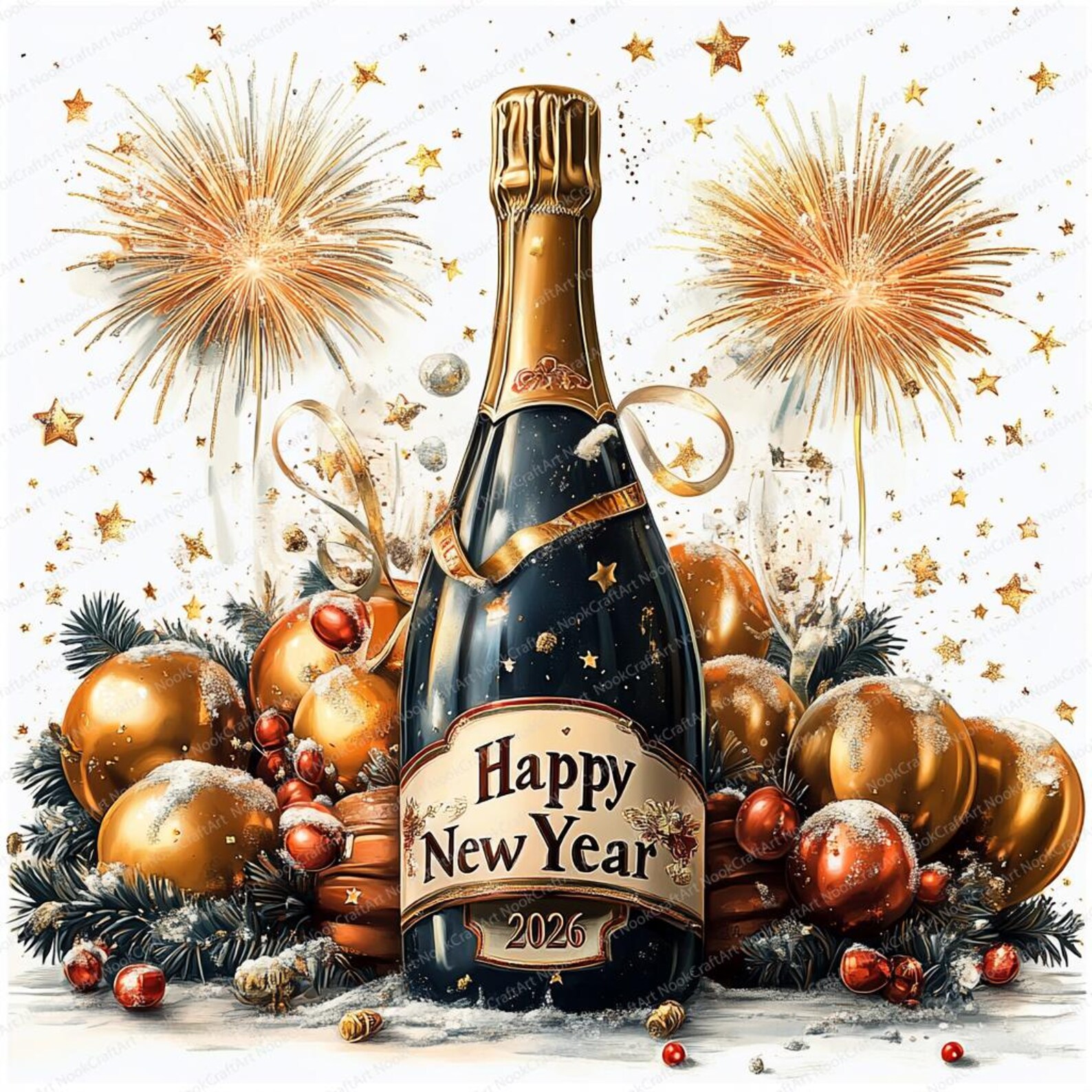 19 Champagne Bottle Clipart | New Year Celebration Graphics | Printable ...