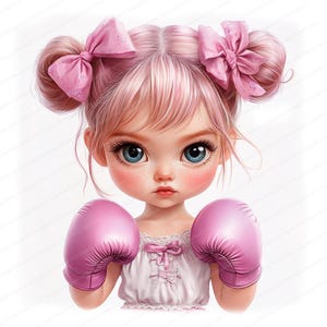 15 Jpgs Quirky Boxing Girl Clipart | Cute Fighter Girl | Printable ...