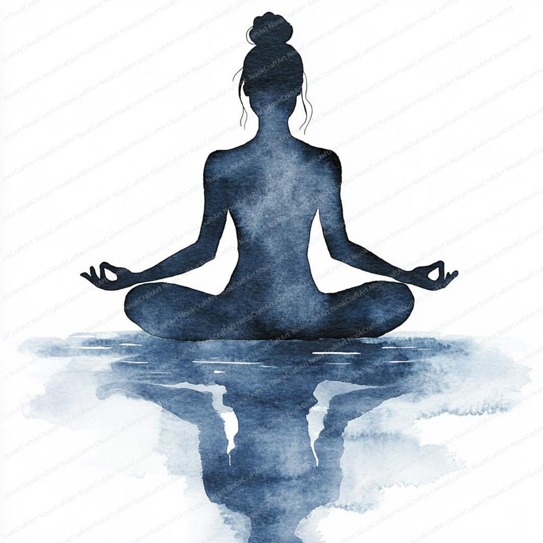 18 Meditation Clipart Yoga Clipart Meditating Printable Watercolor ...