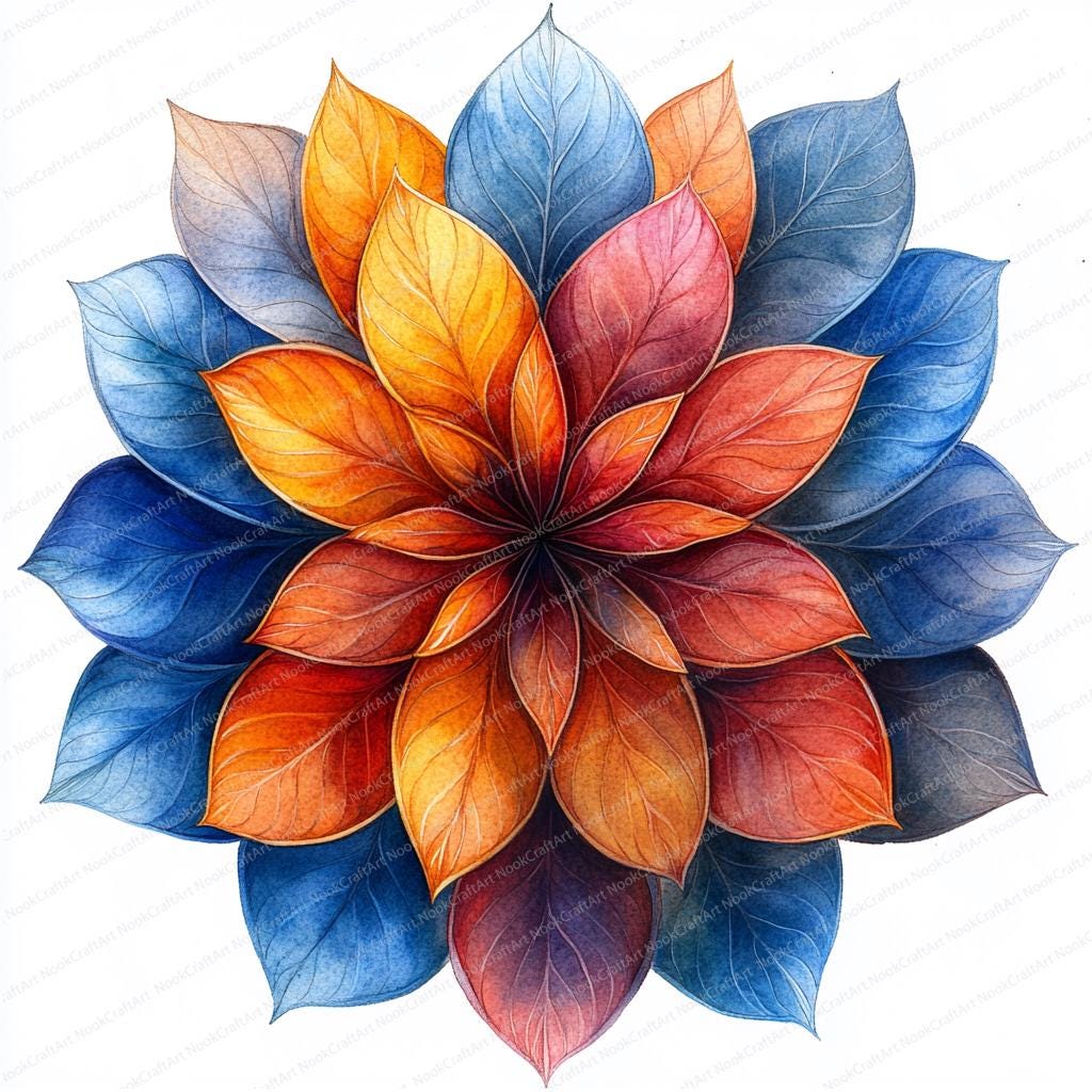 20 Mandala Flower Petals Clipart | Symmetrical Floral Design Elements ...