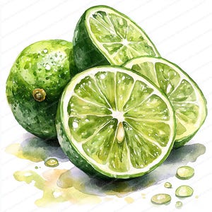 20 Lime Fruit Clipart | Fresh Citrus Graphics | Printable Watercolor ...