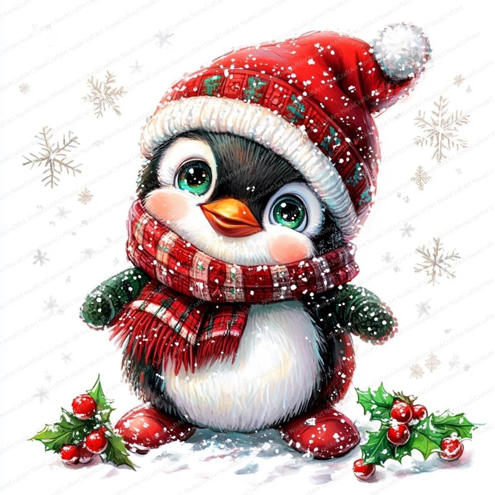 16 Winter Penguin Clipart | Christmas Penguin Clipart | Printable ...