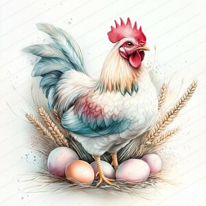 Pastel Chicken Clipart Bundle | 14 High Quality Jpgs | Printable ...