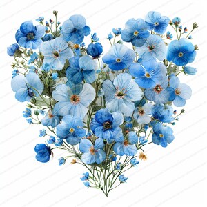 12 Floral Heart Clipart | Flower Arrangement | Digital Clipart ...