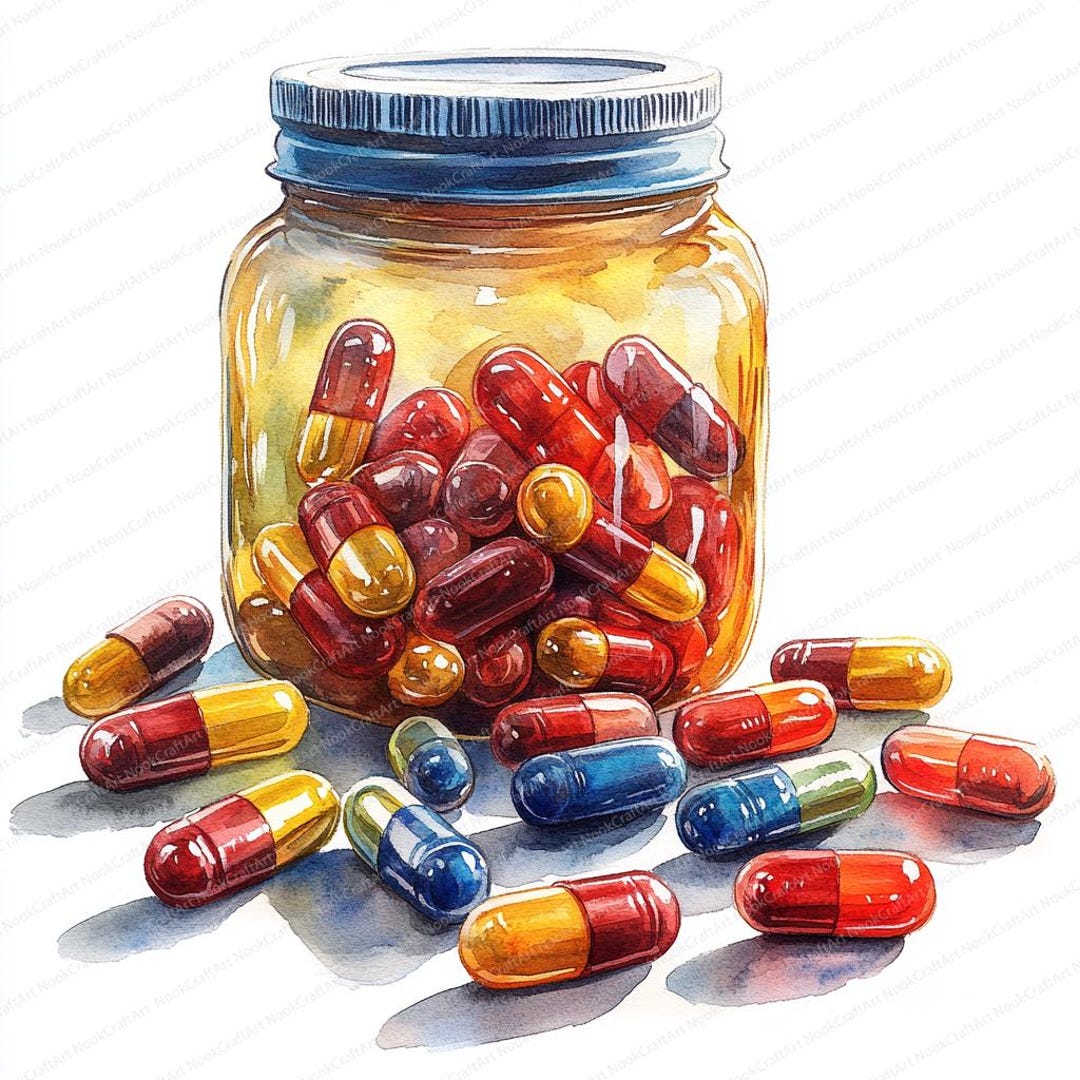 18 Vitamin Bottle Clipart | Perfect for Health Projects | Printable ...